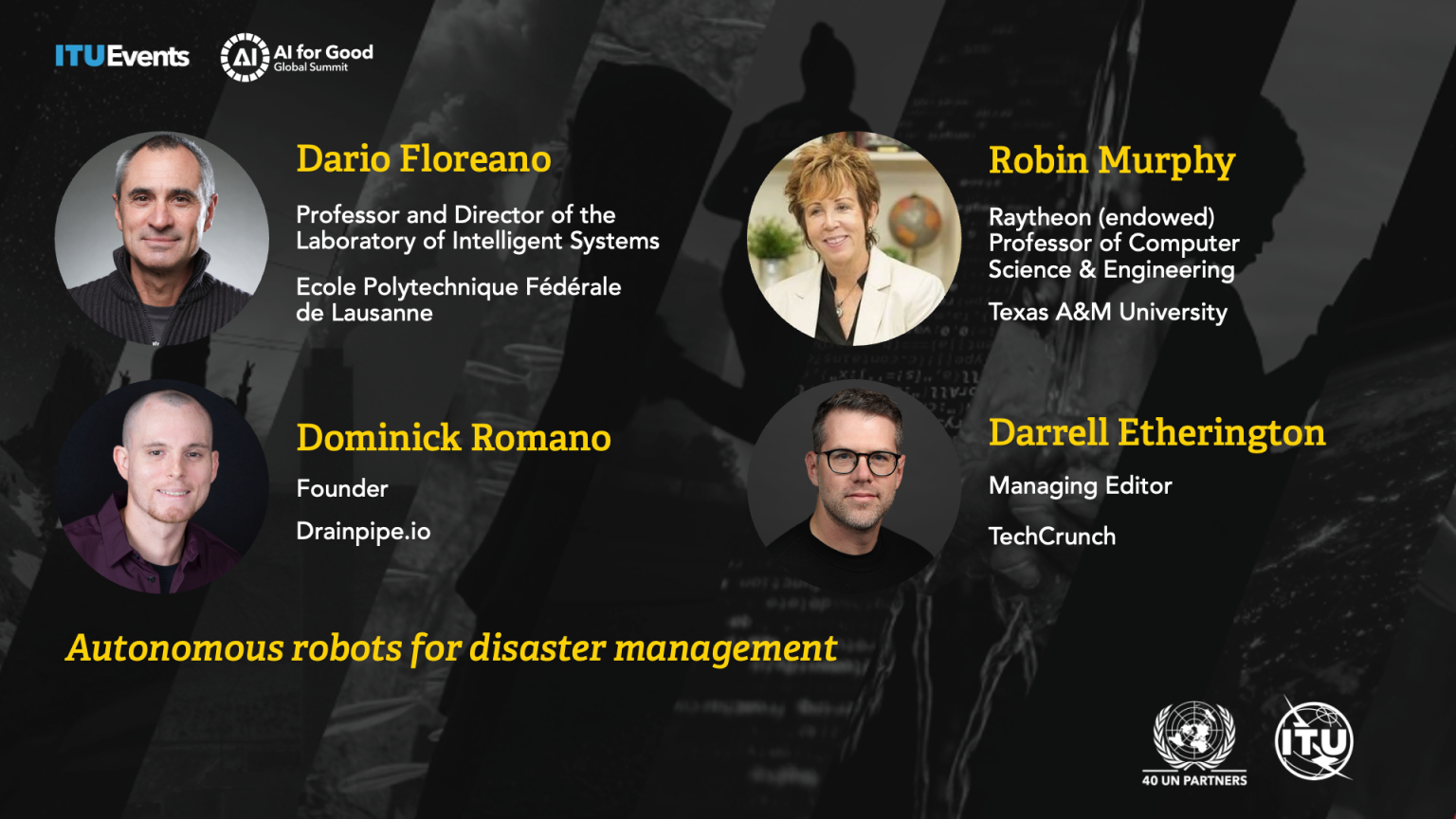 (Replay) Autonomous robots for disaster management - AI for Good